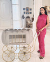 Luxury Baby Crib With Gold Wheels - Light Beige – PinkRooms